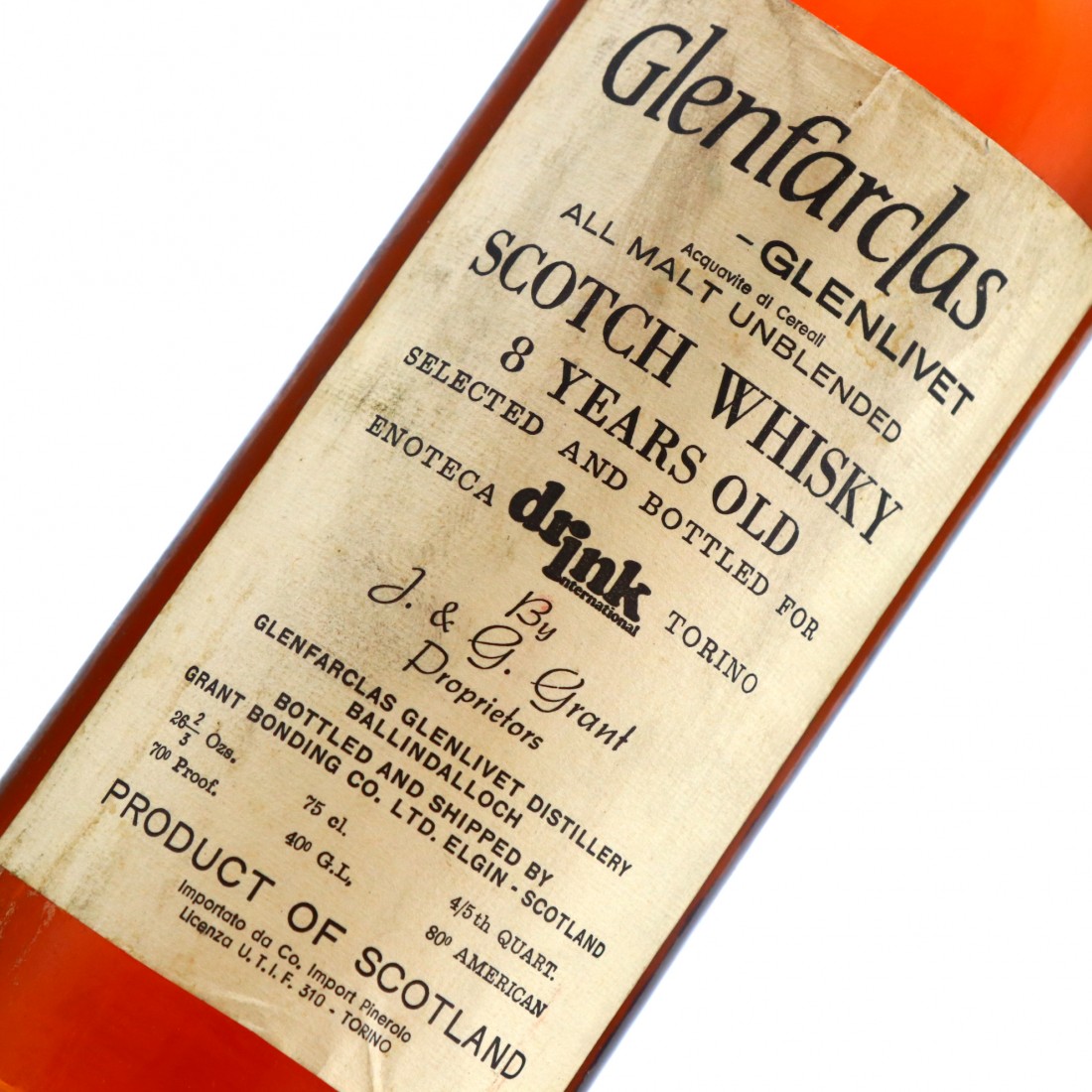 Glenfarclas 8 Year Old Grant Bonding Co 1970s / Enoteca Drink International | Whisky Auctioneer