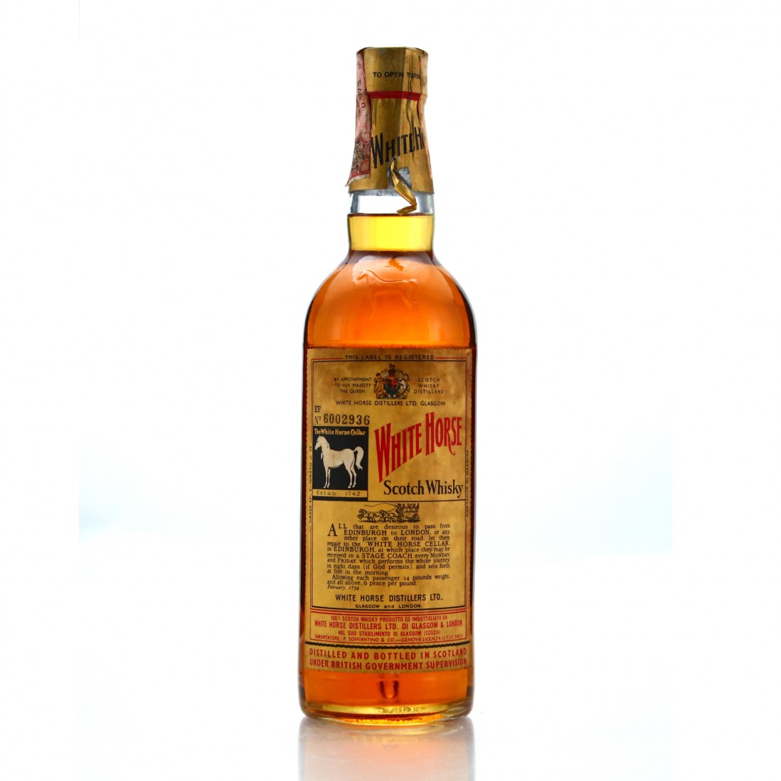 White Horse Scotch Whisky circa 1970s / Soffiantino Import | Whisky ...