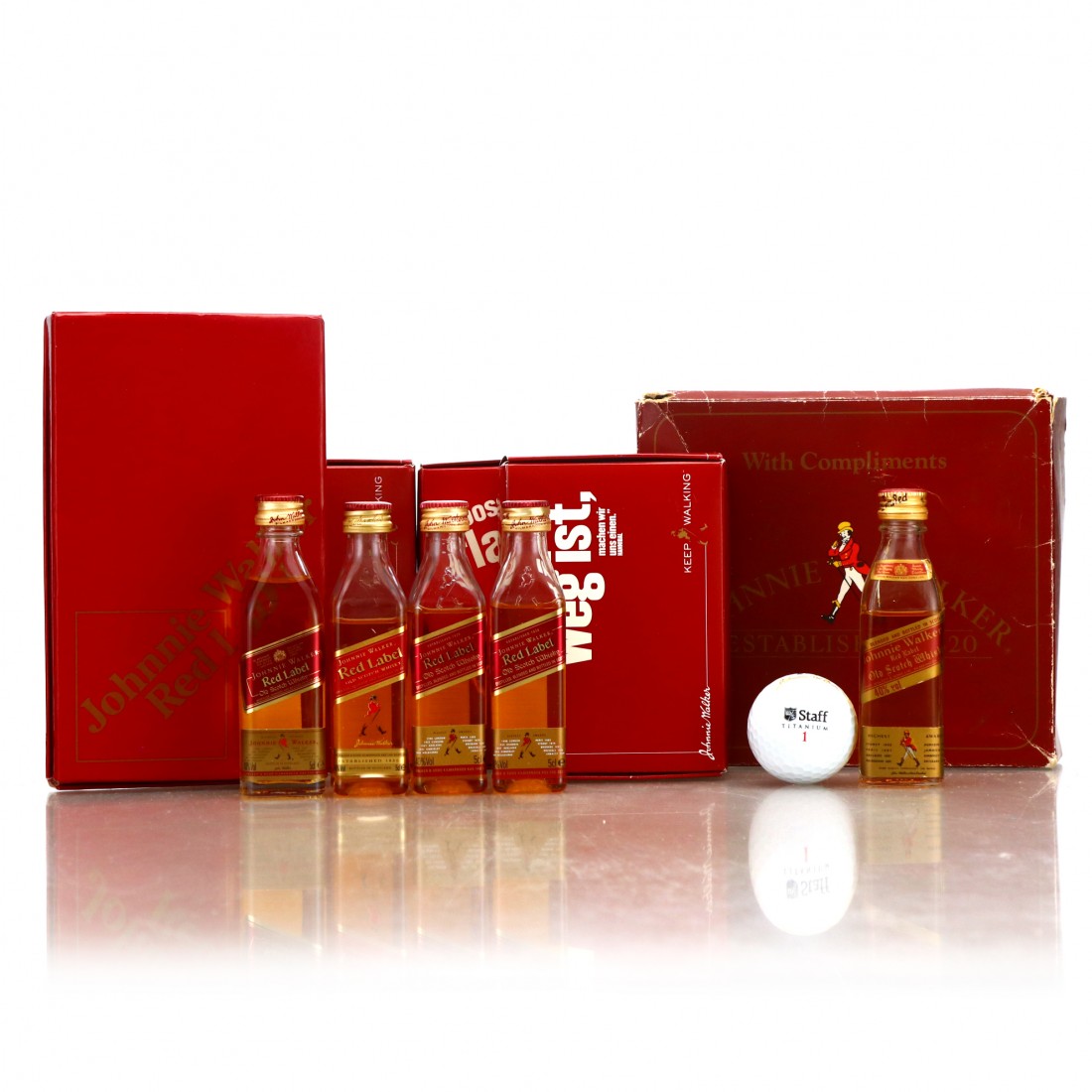 Johnnie Walker Red Label Miniature x 5 / Includes Golf Gift Pack ...