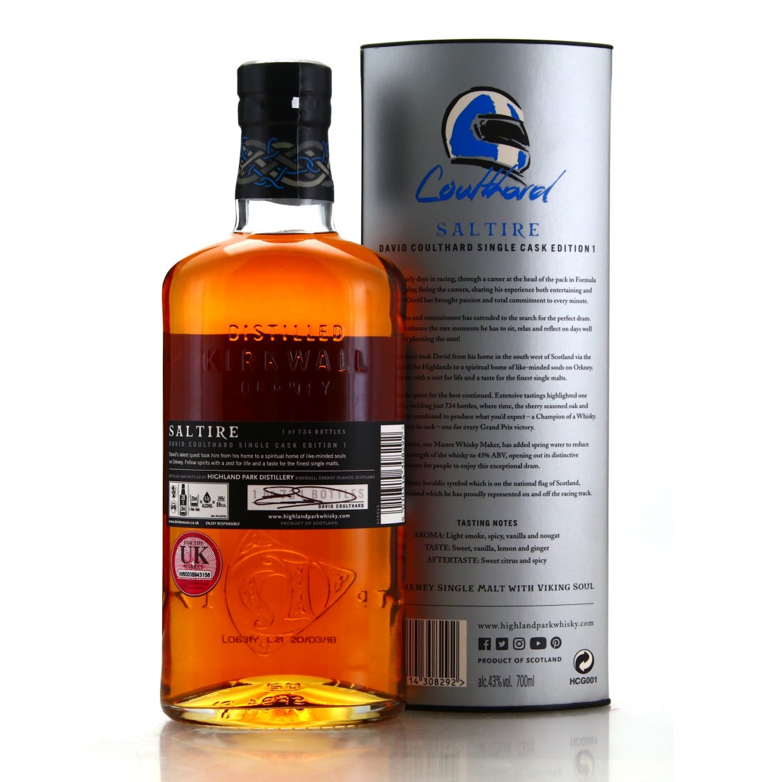 Highland Park 2004 Single Cask 13 Year Old #6520 / David Coulthard ...