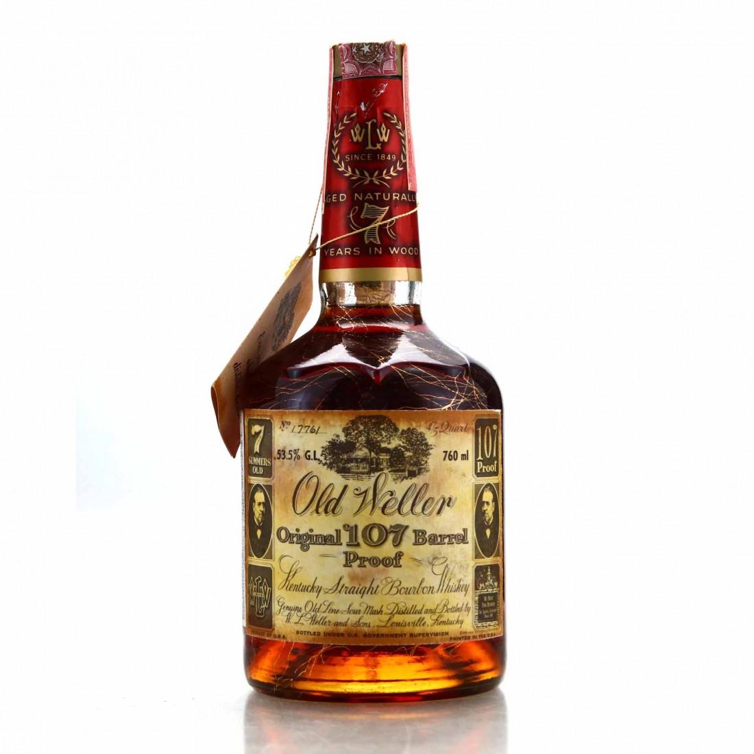 Old Weller Original 107 Barrel Proof 7 Year Old 1976 / Stitzel-Weller ...