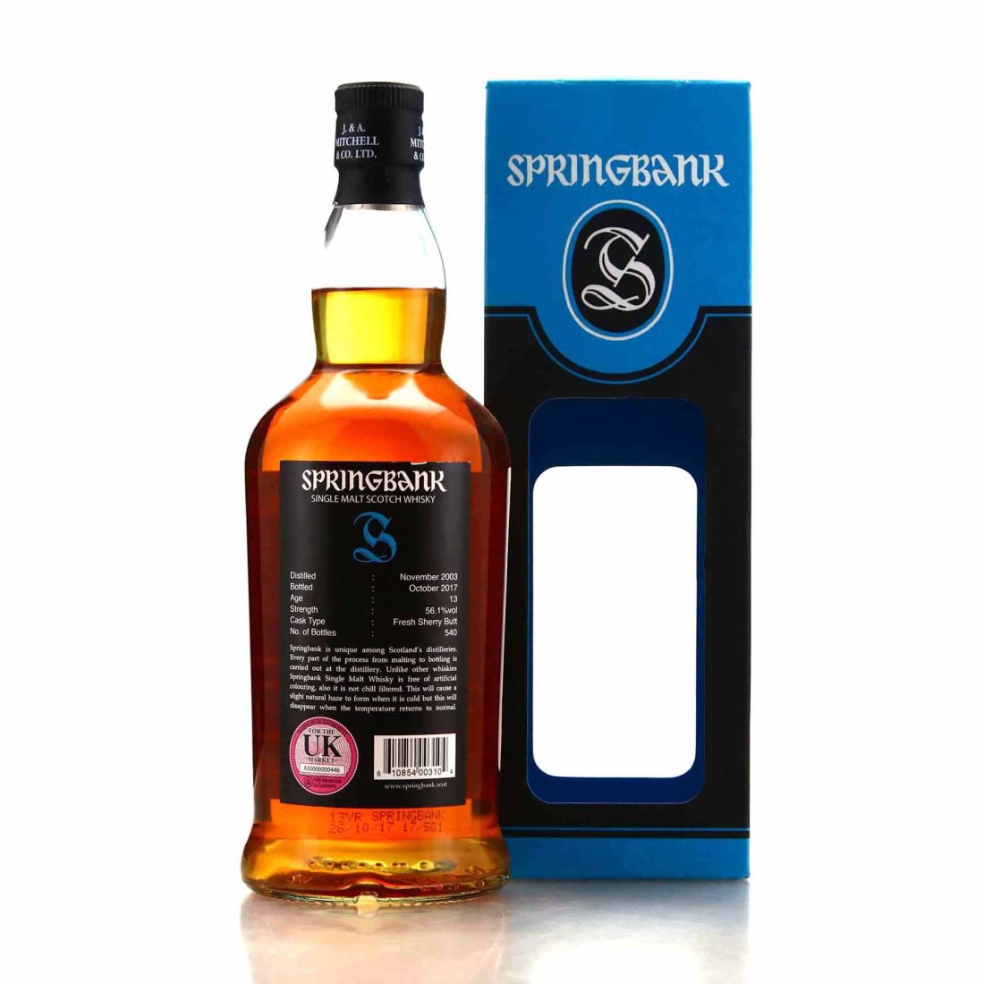 Springbank 2003 Single Cask 13 Year Old / Fresh Sherry Butt | Whisky ...