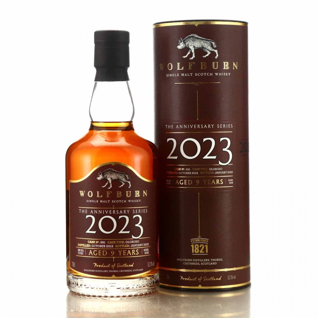 Wolfburn 2013 Single Oloroso Cask 9 Year Old #691 / Anniversary Series ...