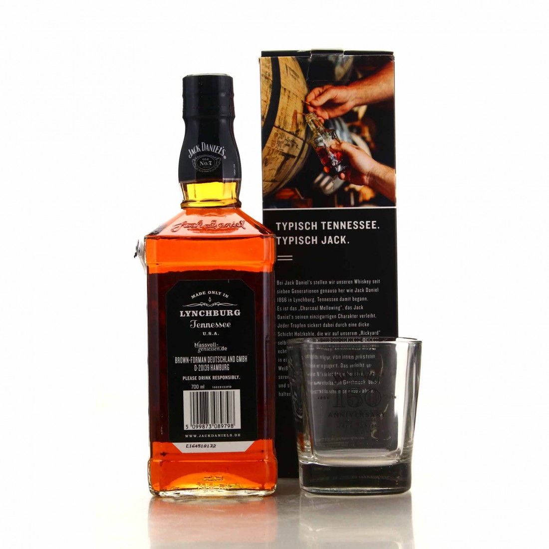 Jack Daniel's Old No.7 Brand 80 Proof 150th Anniversary Gift Pack 70cl ...