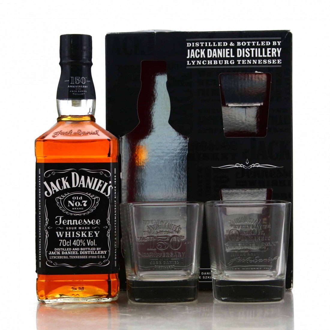 Jack Daniel's Old No.7 Brand 80 Proof 150th Anniversary Gift Pack 70cl ...