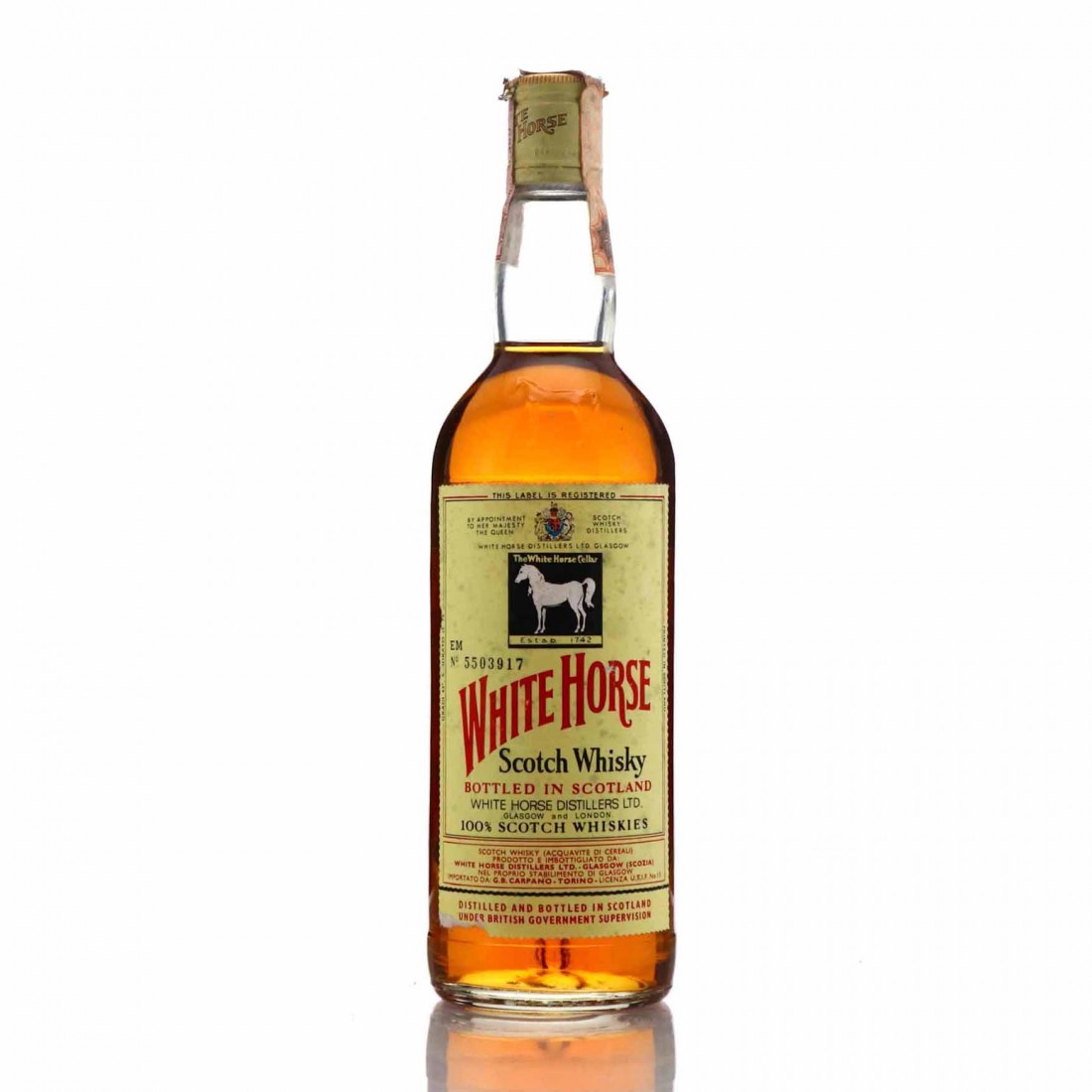 White Horse Scotch Whisky 1960s / Carpano Import | Whisky Auctioneer
