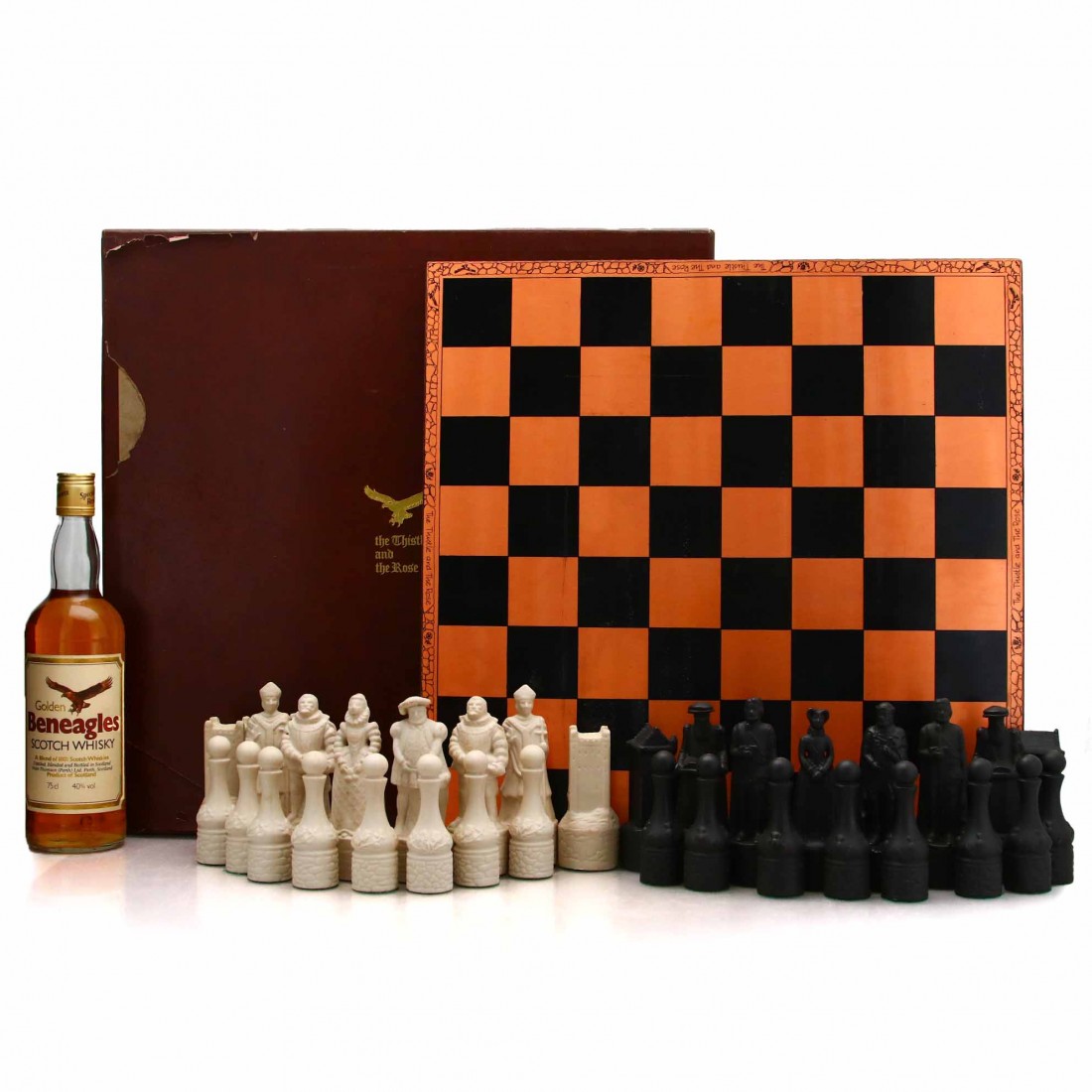 Beneagles Thistle and Rose Chess Collection Miniature Decanter Complete ...