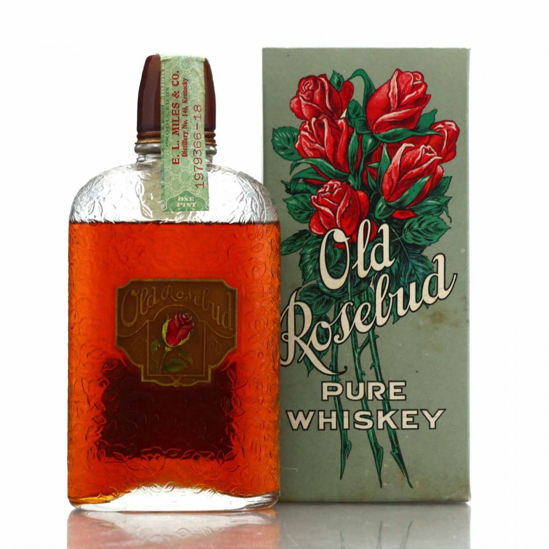 Old Rosebud 1916 AMS Co Bottled in Bond Whiskey Pint / Prohibition Era ...