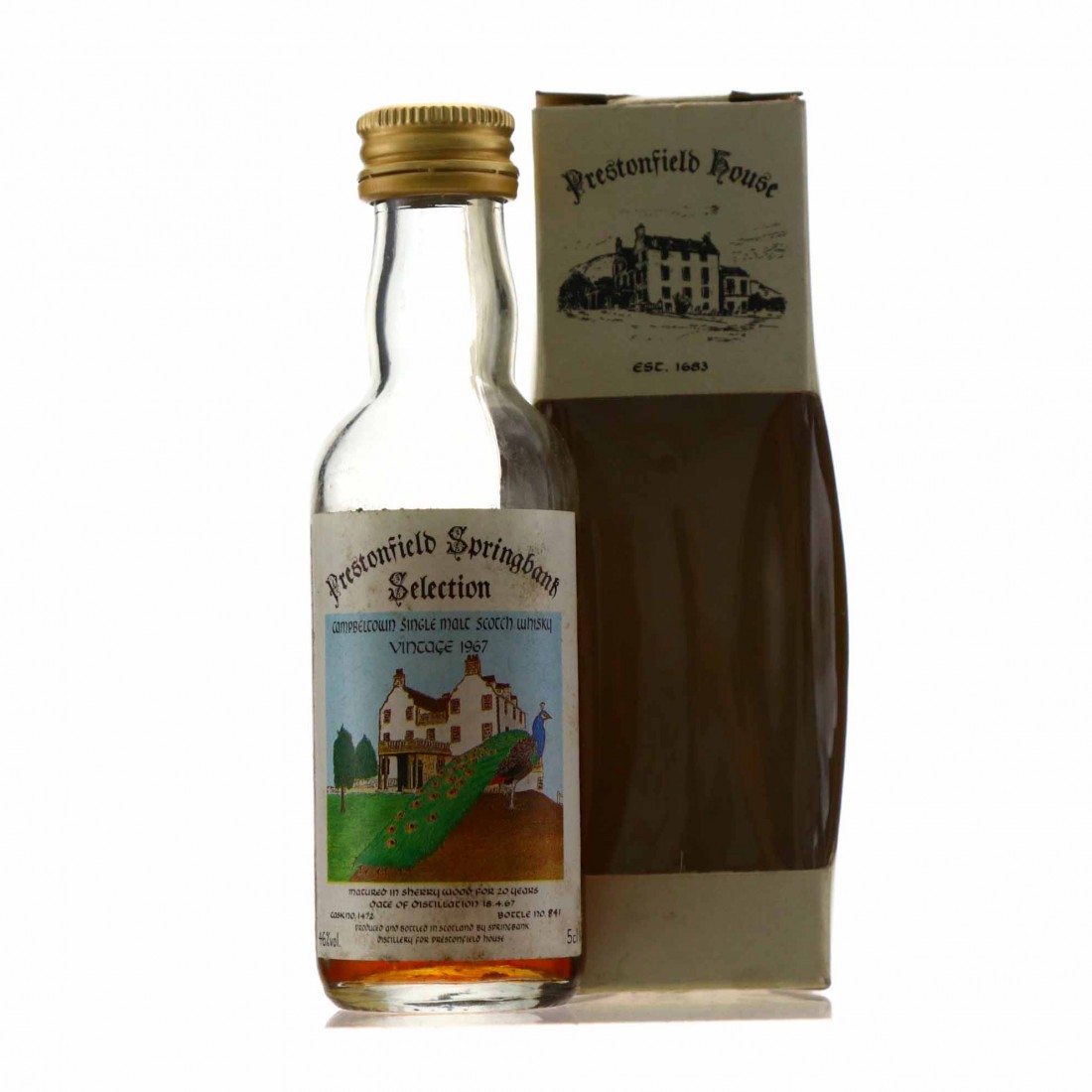 Springbank 1967 Prestonfield House 20 Year Old Sherry Wood Miniature ...