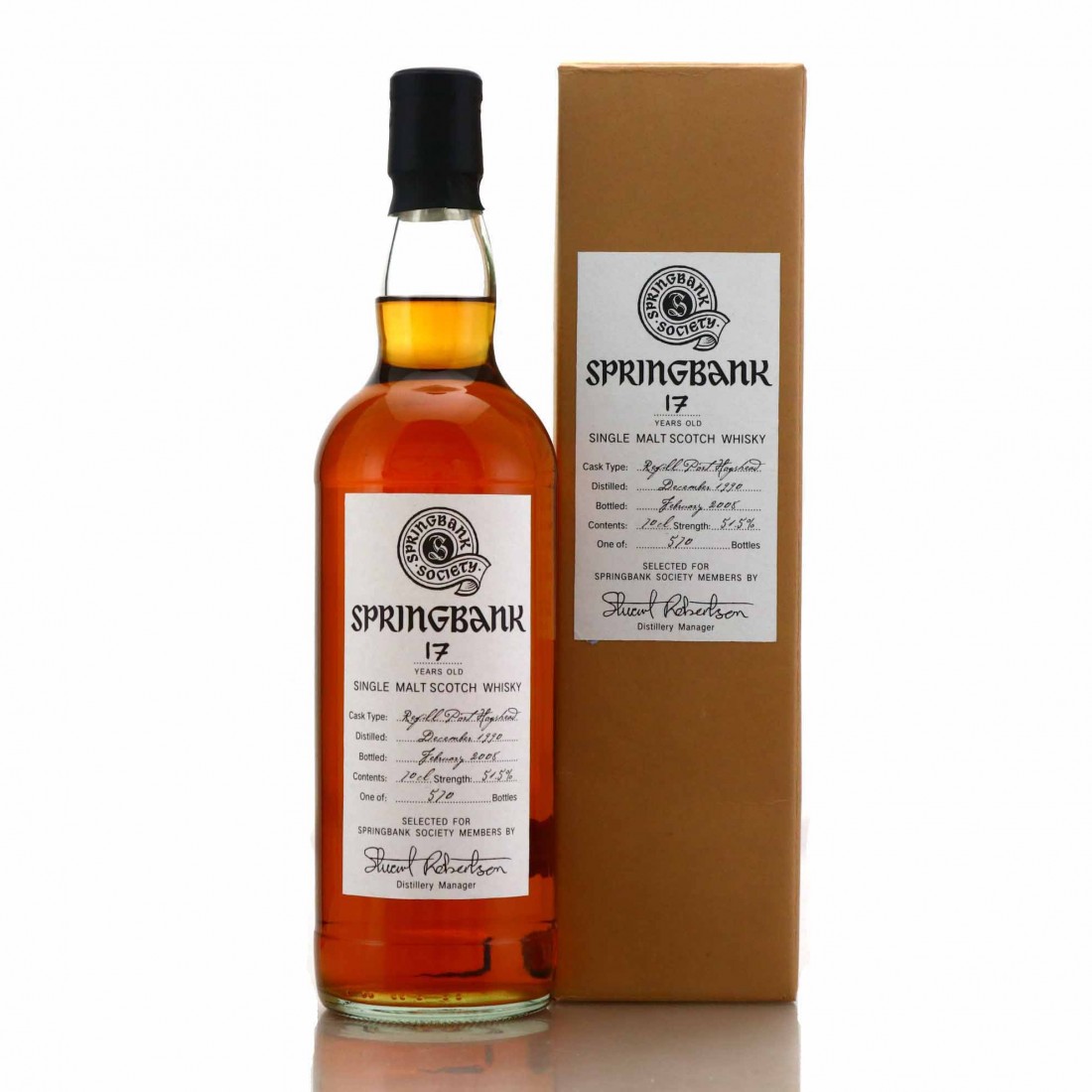 Springbank 1990 Springbank Society 17 Year Old / Refill Port Hogshead ...
