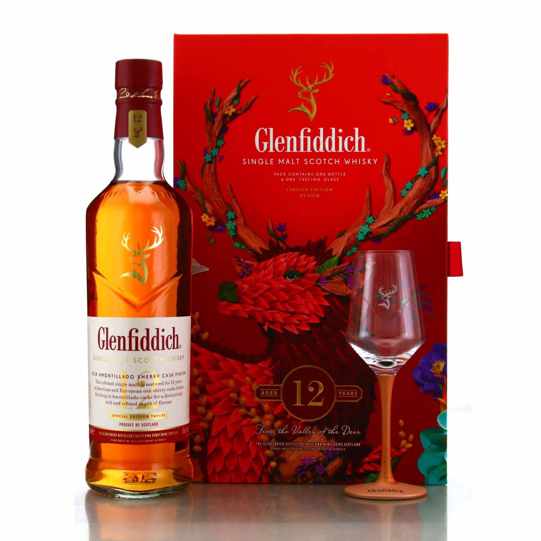 Glenfiddich 12 Year Old Our Amontillado Sherry Cask Finish Gift Pack / Chinese New Year | Whisky ...
