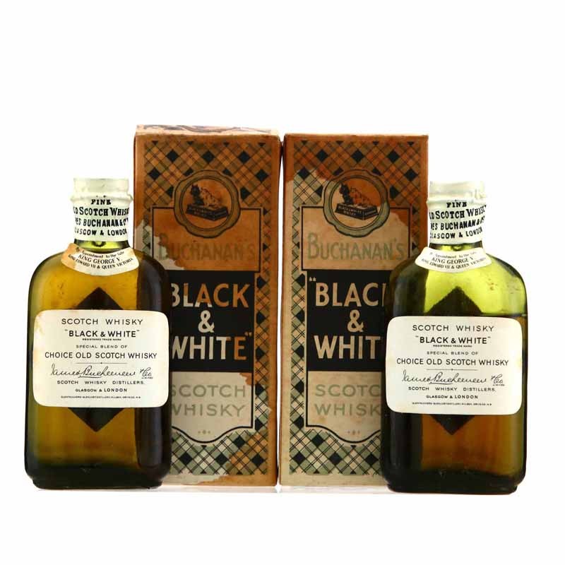 Black and White Scotch Whisky 1930s Miniature x 2 | Whisky Auctioneer