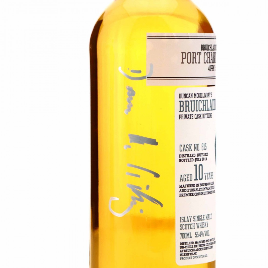Bruichladdich 2003 Private Sauternes Cask Finish 10 Year Old #815 ...