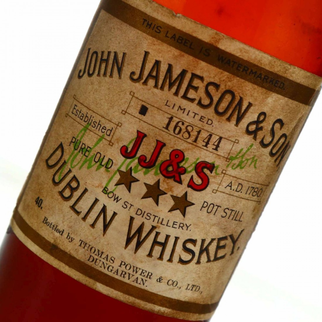 John Jameson and Son 3 Star circa 1940s / Thomas Power & Co | Whisky ...