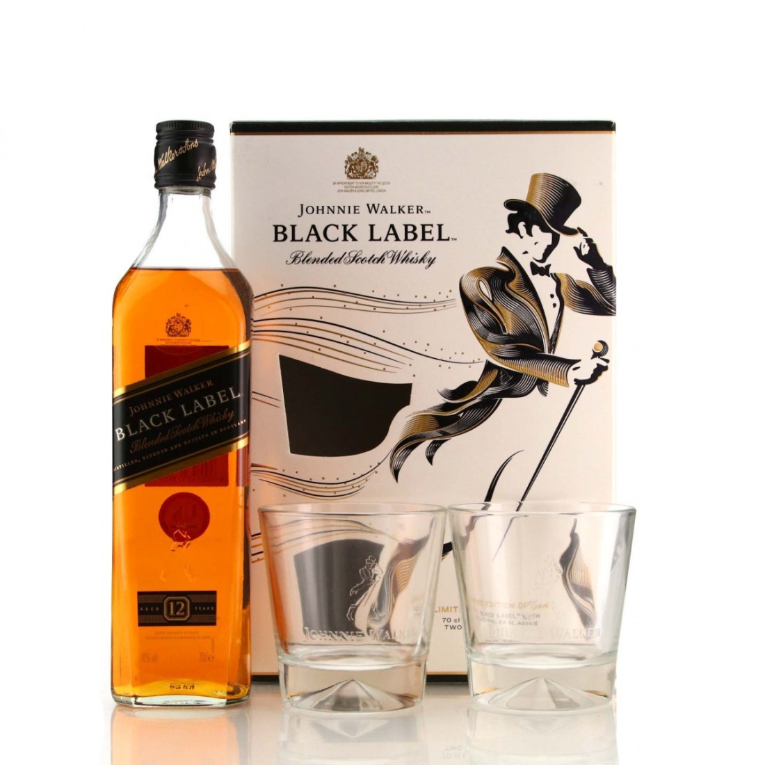 Johnnie Walker Black Label 12 Year Old Gift Pack Whisky Auctioneer