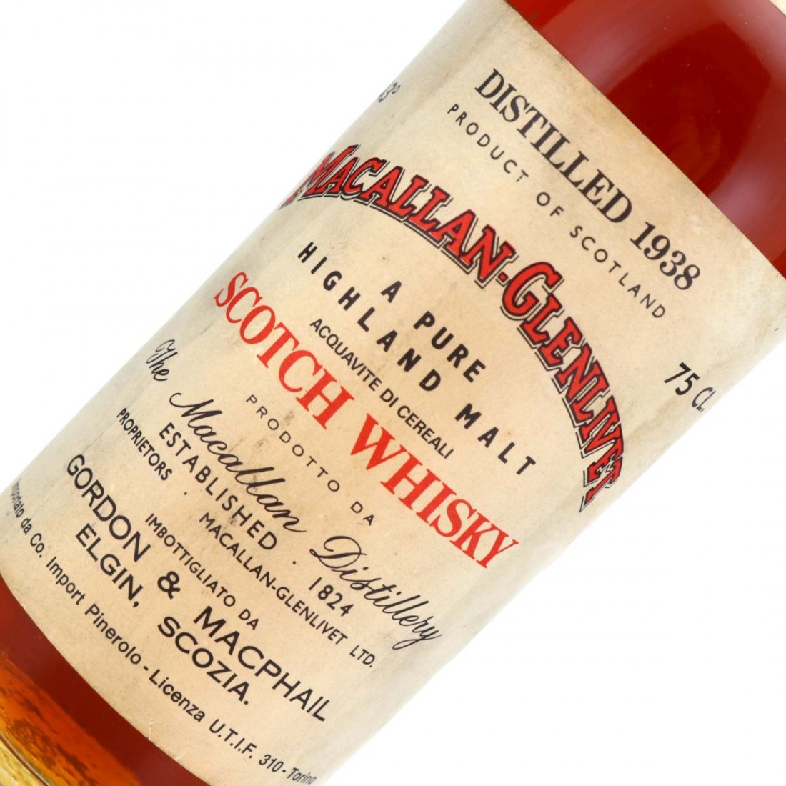 Macallan 1938 Gordon and MacPhail 35 Year Old / Co. Pinerolo Import ...