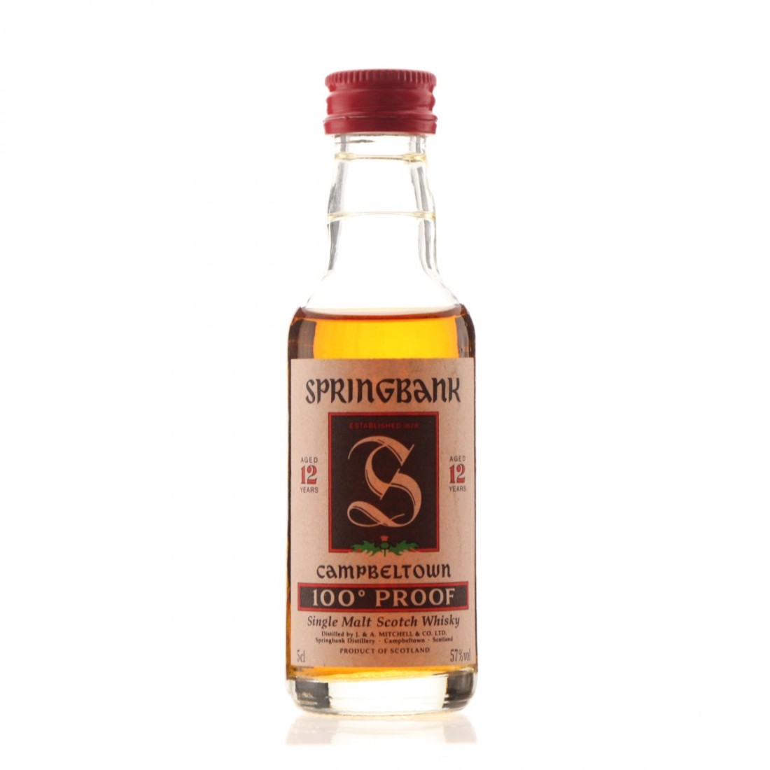 Springbank 12 Year Old Green Thistle 100 Proof Miniature 1990s | Whisky ...