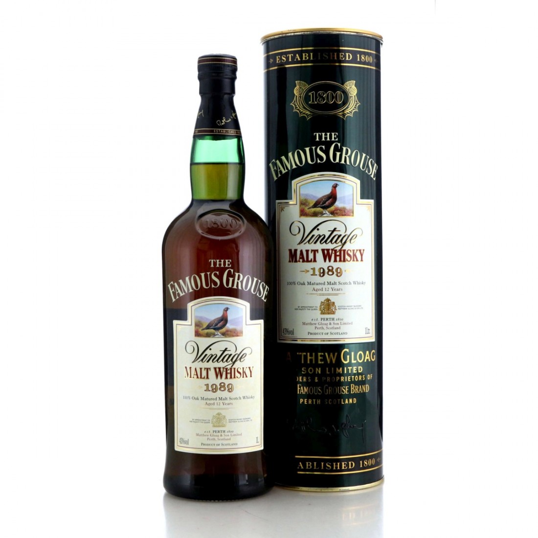 Famous Grouse 1989 Vintage Malt 12 Year Old 1 Litre | Whisky Auctioneer
