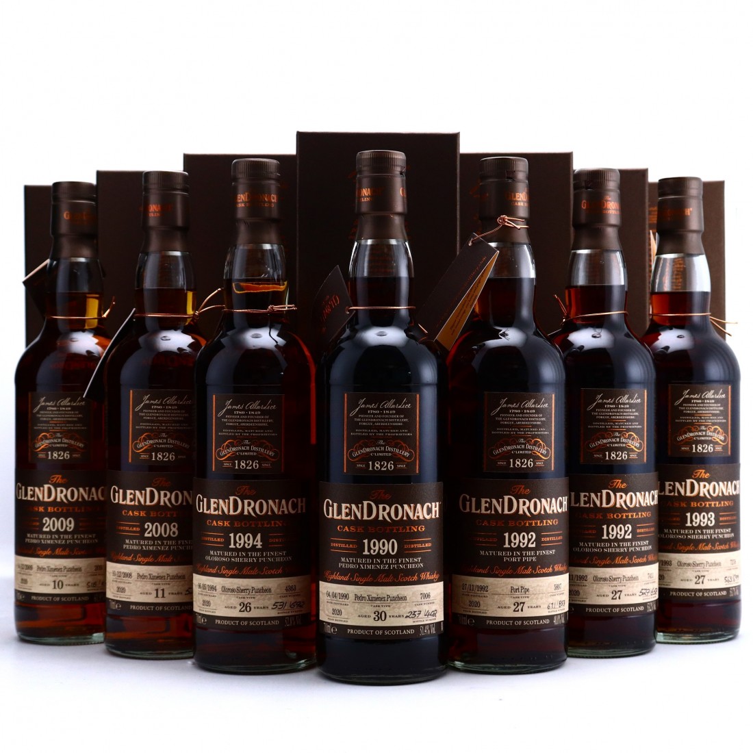 Glendronach Single Cask Batch 18 Collection 7 x 70cl / European ...