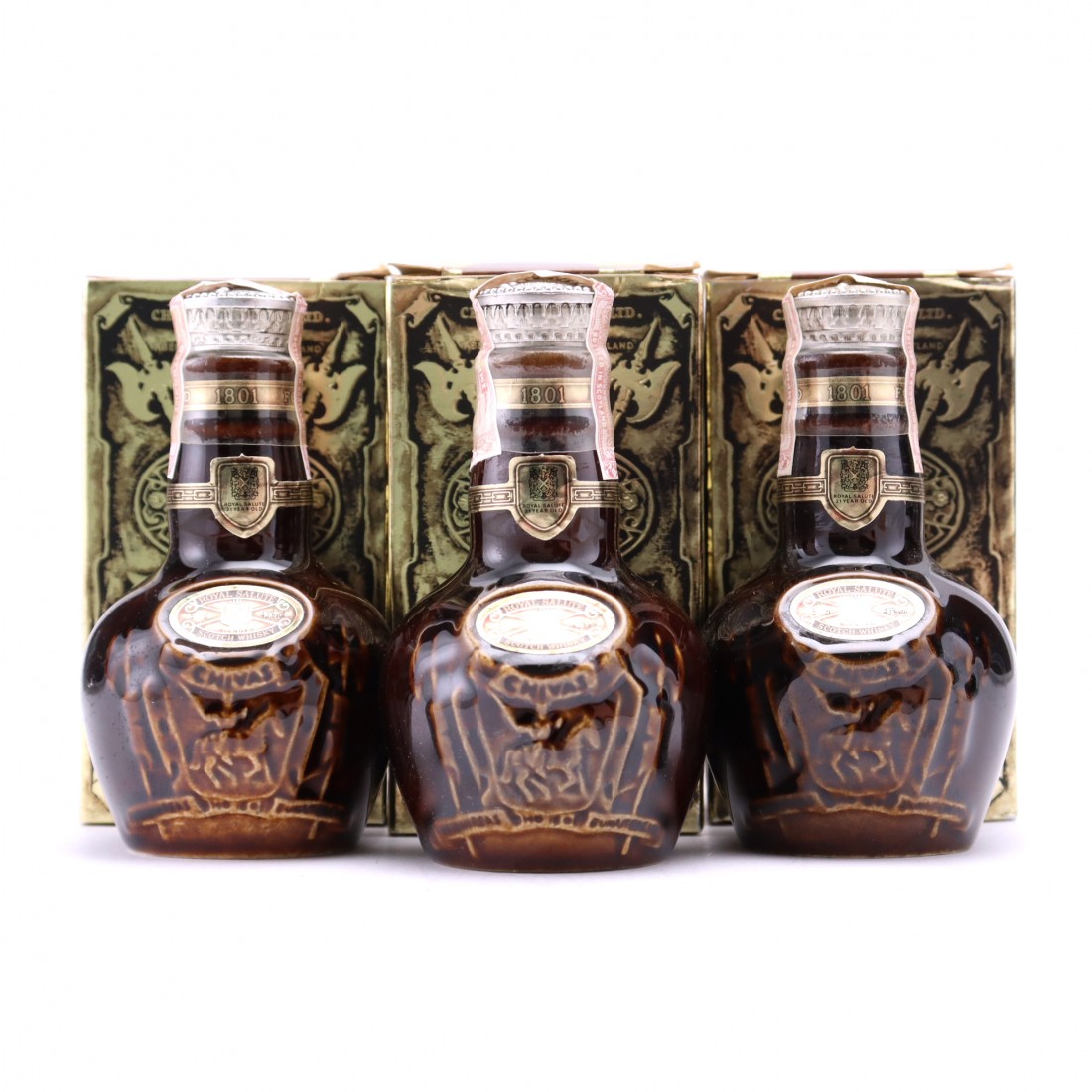 Chivas Royal Salute 21 Year Old Miniature Flagons x 3 | Whisky Auctioneer