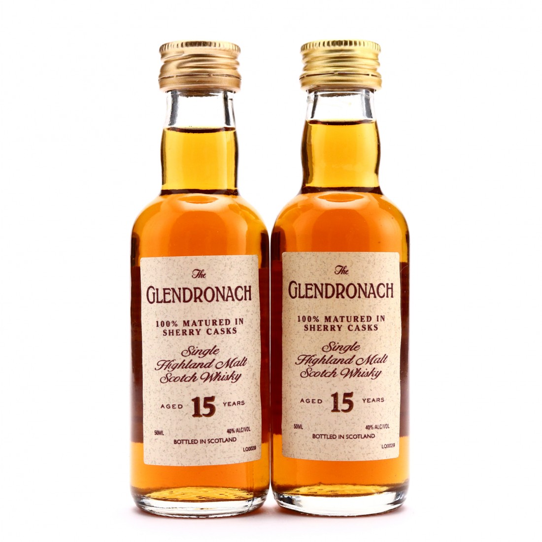 Glendronach 15 Year Old Sherry Casks Miniature x 2 1990s | Whisky ...