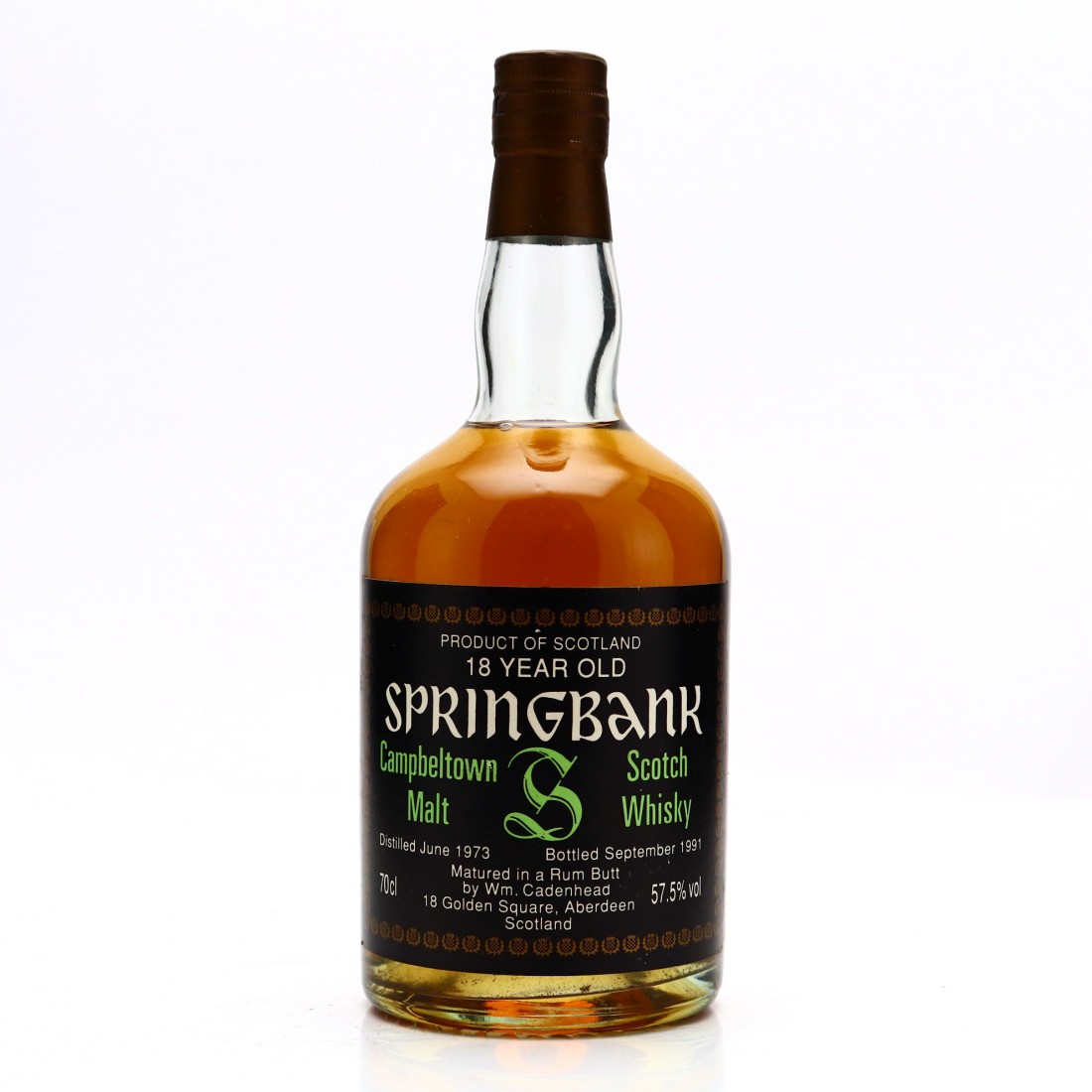 Springbank 1973 Cadenhead's 18 Year Old Rum Butt | Whisky Auctioneer