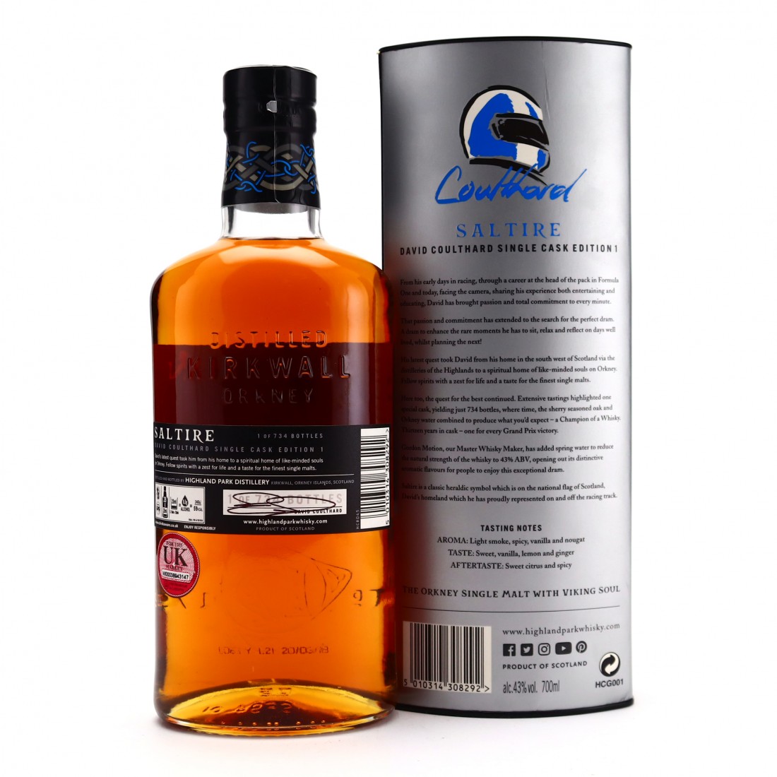 Highland Park 2004 Single Cask 13 Year Old #6520 / David Coulthard ...