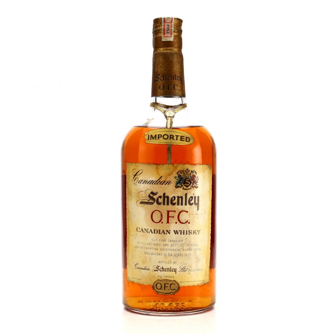 Schenley OFC 1951 6 Year Old Bottled in Bond 40 FL. OZS. | Whisky ...