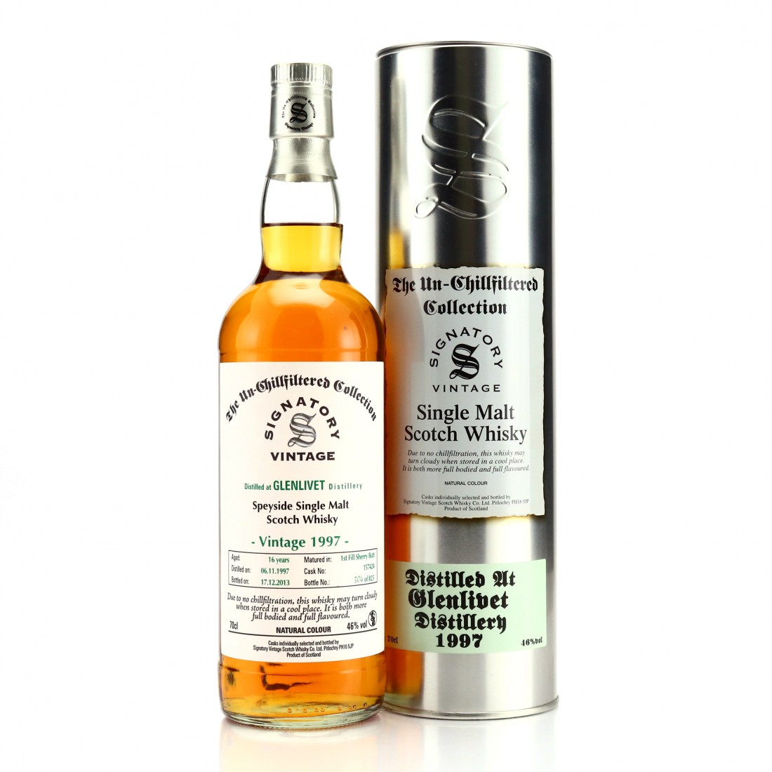 Glenlivet 1997 Signatory Vintage 16 Year Old Cask Strength | Whisky ...