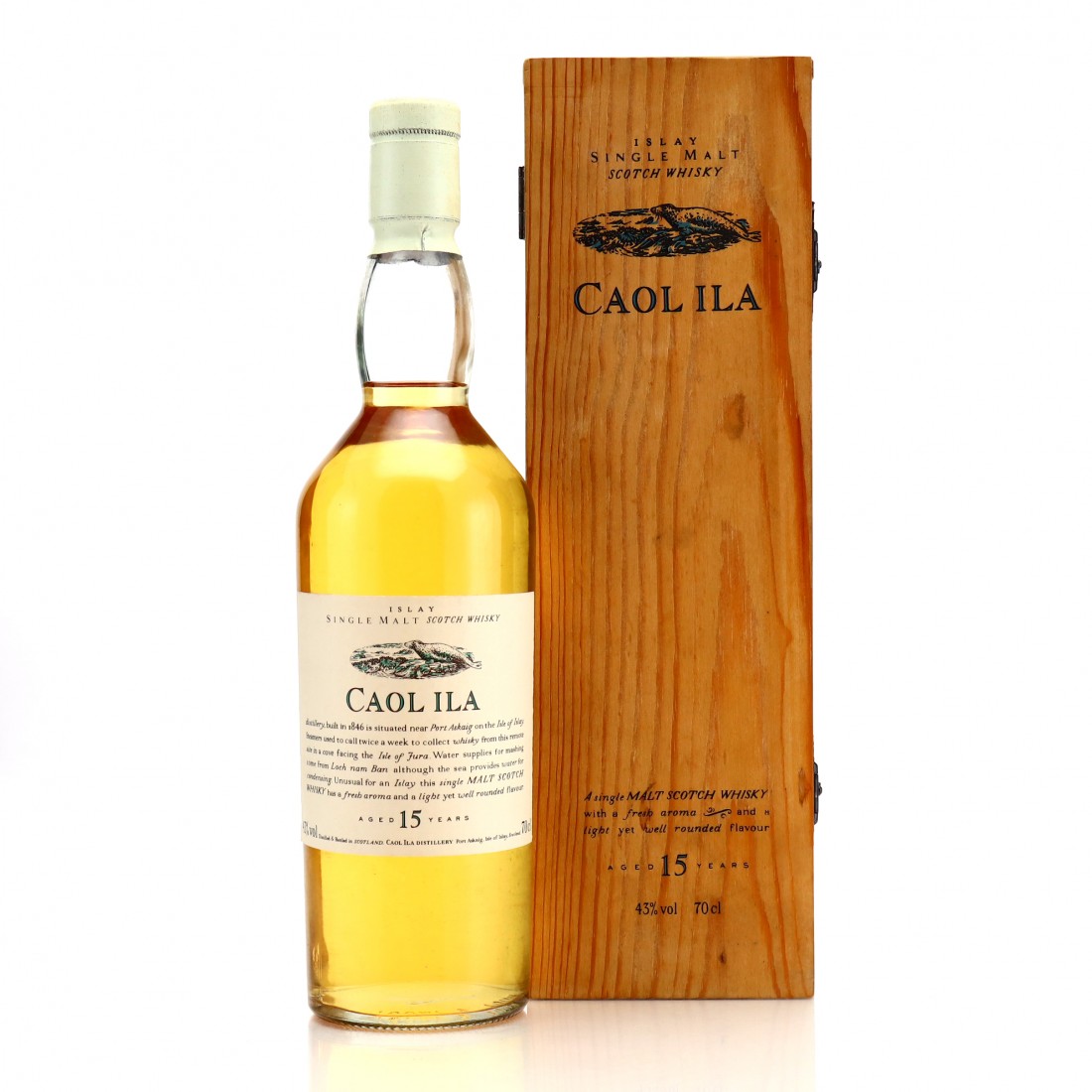 Caol Ila 15 Year Old Flora and Fauna White Cap / Wooden Box | Whisky ...