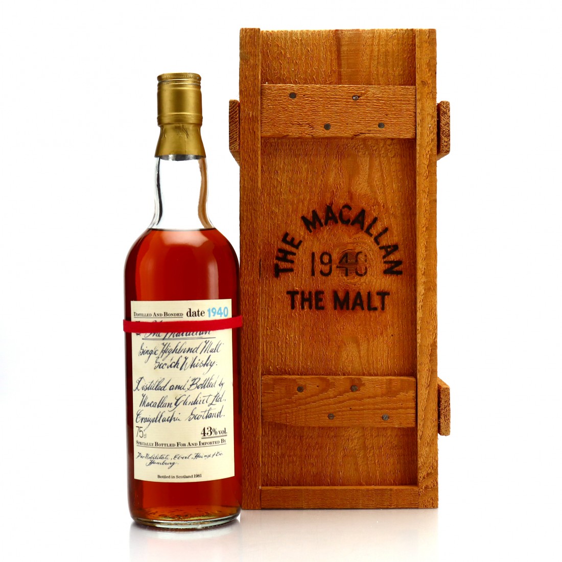 Macallan 1940 Handwritten Label / Pro Nobilitate Ebert, Hainzl & Co ...