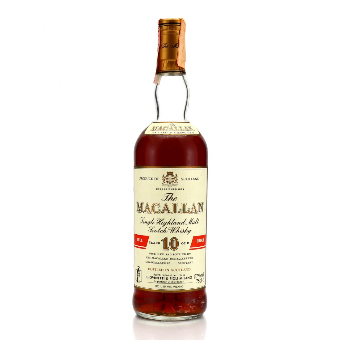 Macallan 10 Year Old Full Proof 1980s / Giovinetti Import | Whisky ...