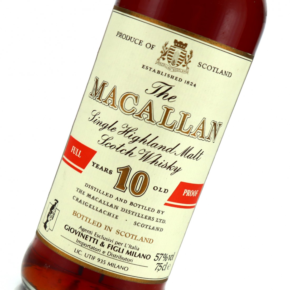 Macallan 10 Year Old Full Proof 1980s / Giovinetti Import | Whisky ...