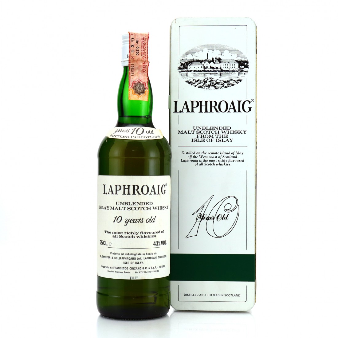 Laphroaig 10 Year Old early 1980s / Cinzano Import | Whisky Auctioneer