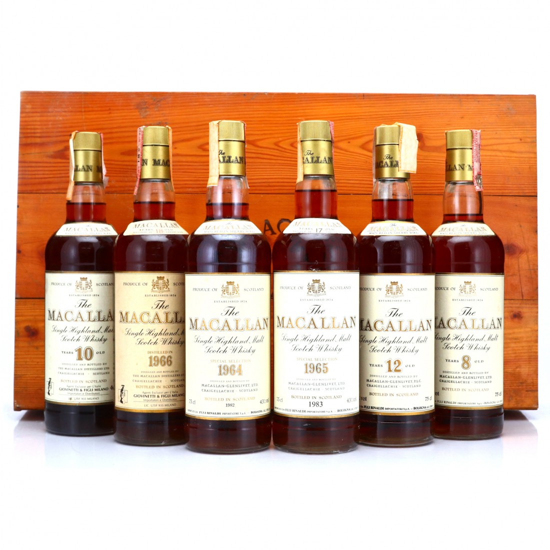 Macallan Age & Vintage Vertical early 1980s with Wooden Case | Whisky ...