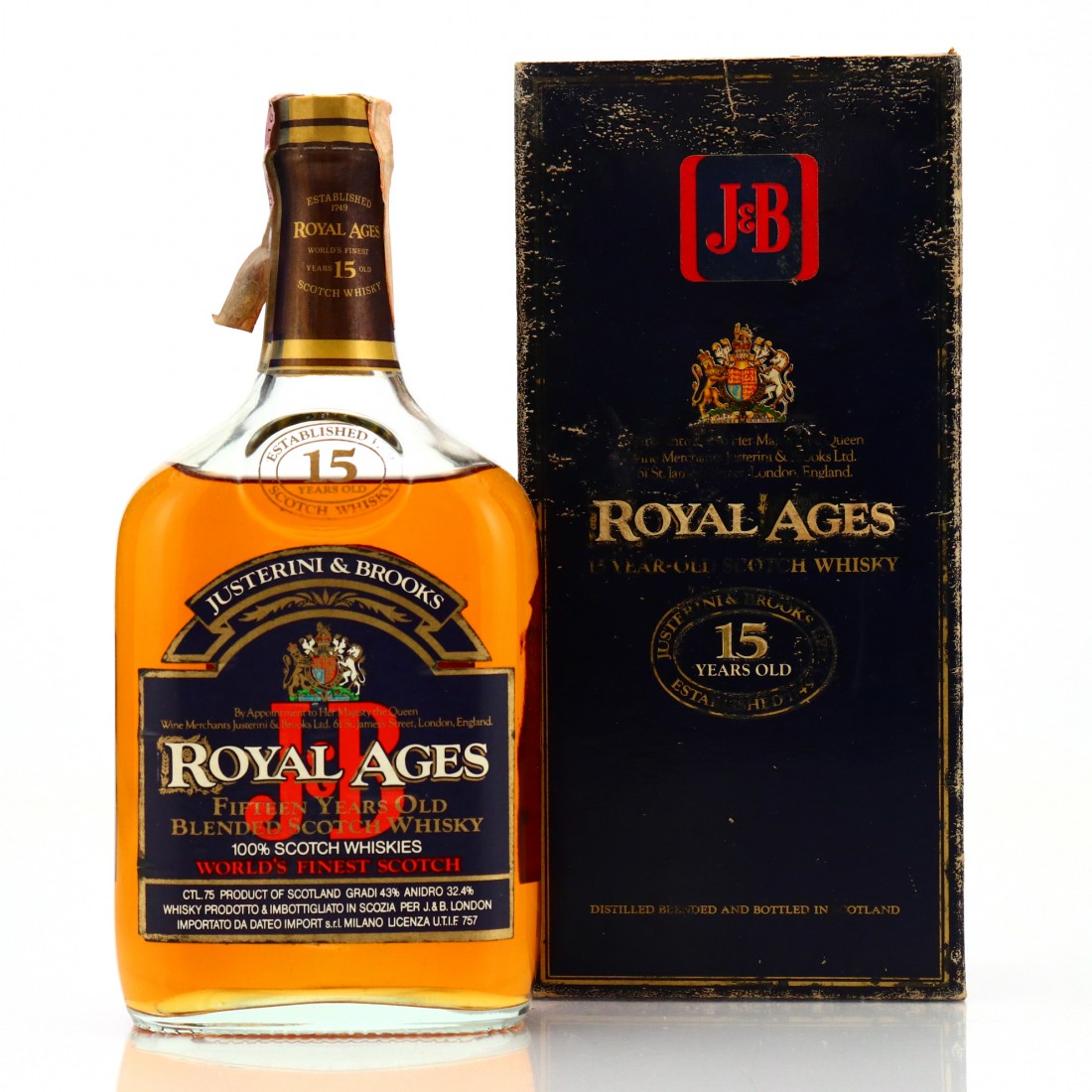 J&B Royal Ages 15 Year Old De Luxe 1970s / Dateo Import | Whisky Auctioneer