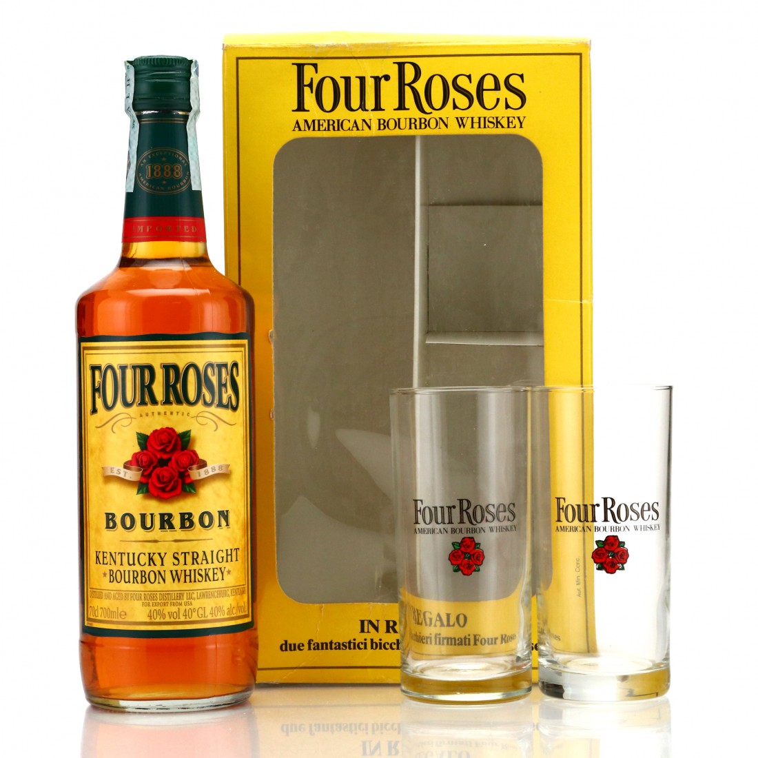 Four Roses Kentucky Straight Bourbon Gift Pack 70cl 2000s | Whisky ...