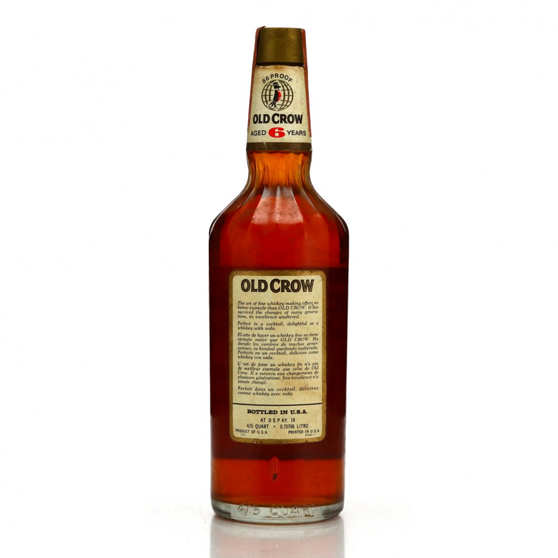 Old Crow 6 Year Old Kentucky Straight Bourbon 1960s | Whisky Auctioneer