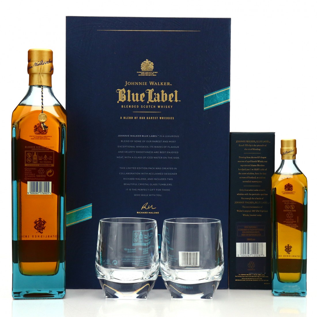 Johnnie Walker Blue Label Richard Malone Collection Gift Pack with Blue ...