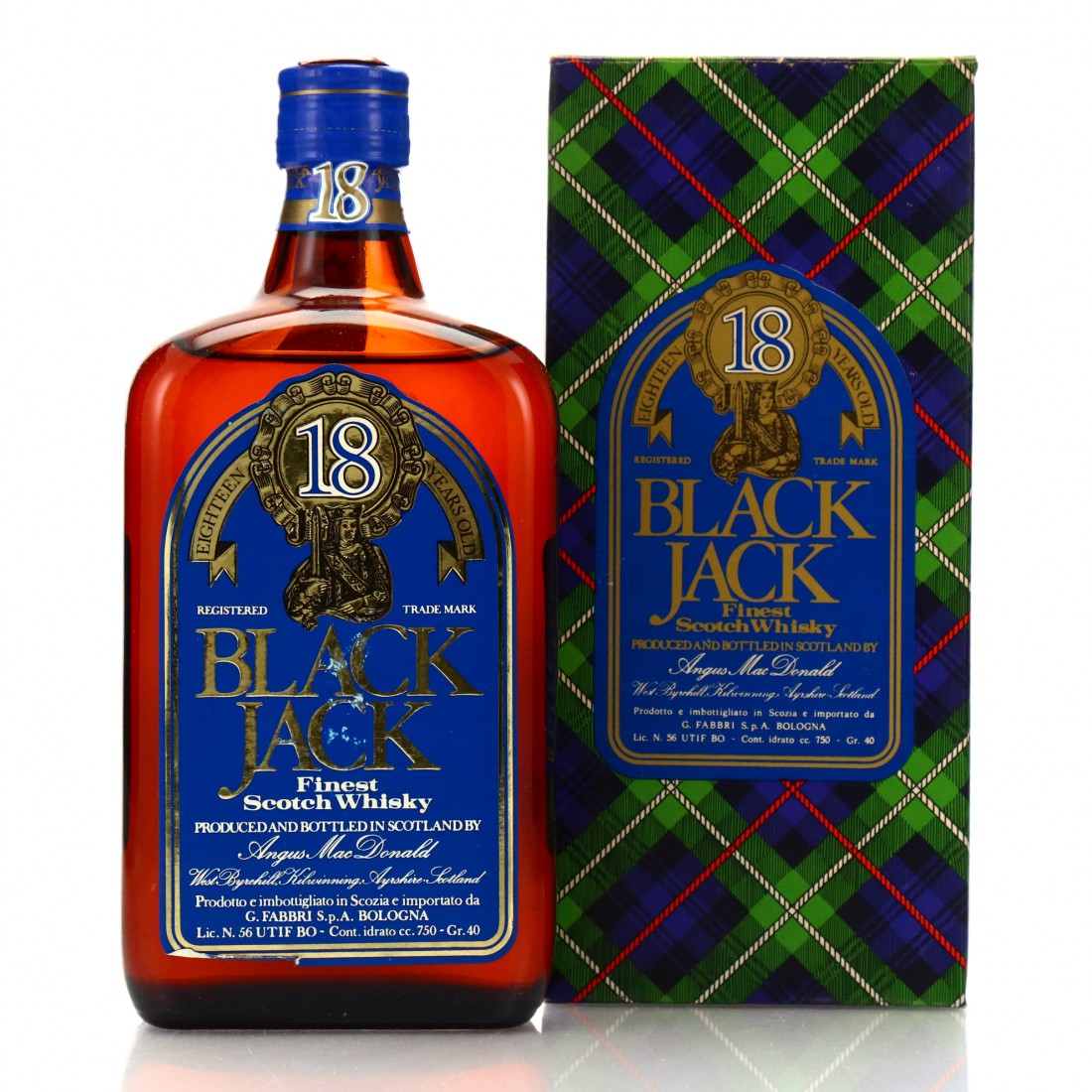 Black Jack 18 Year Old Finest Scotch Whisky 1980s / Fabbri Import | Whisky Auctioneer