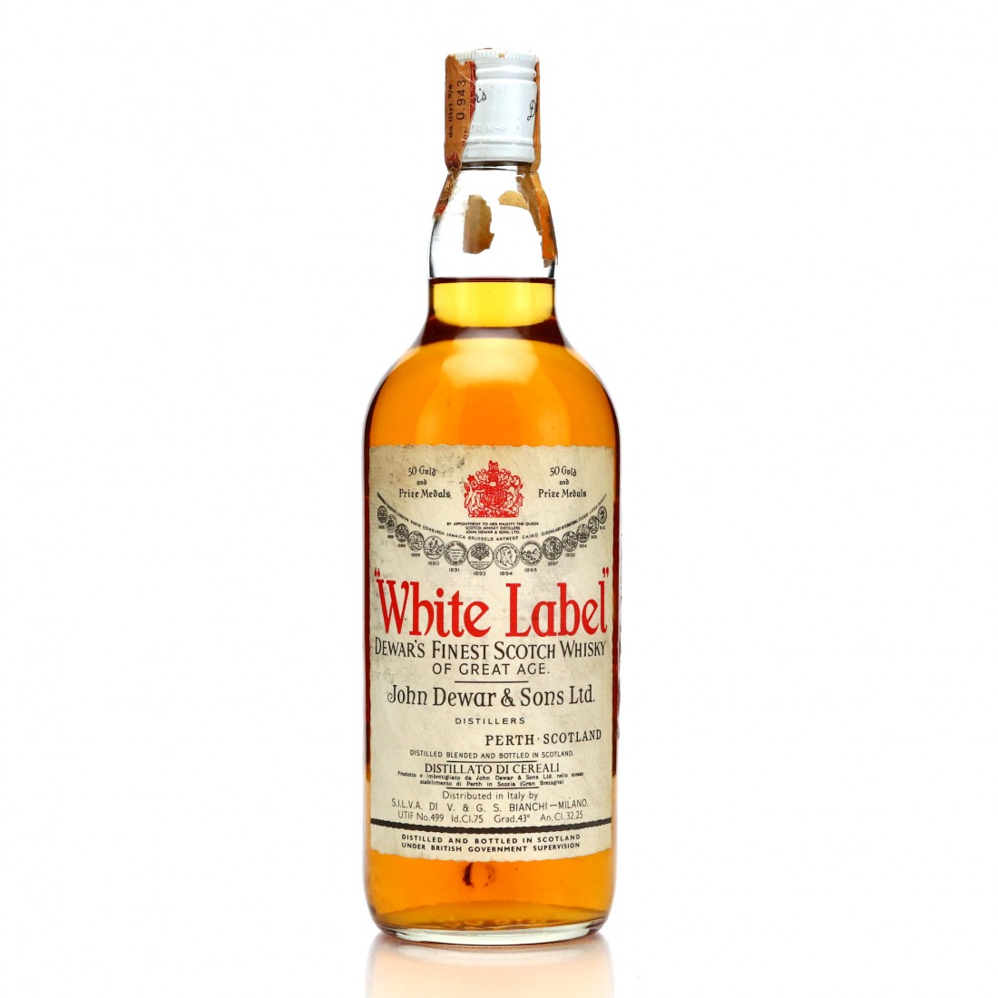 Dewar's White Label Scotch Whisky 1960s / Bianchi Import | Whisky ...