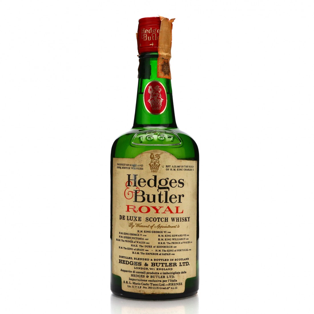 Hedges & Butler Royal De Luxe Scotch Whisky 1970s / Italian Import ...