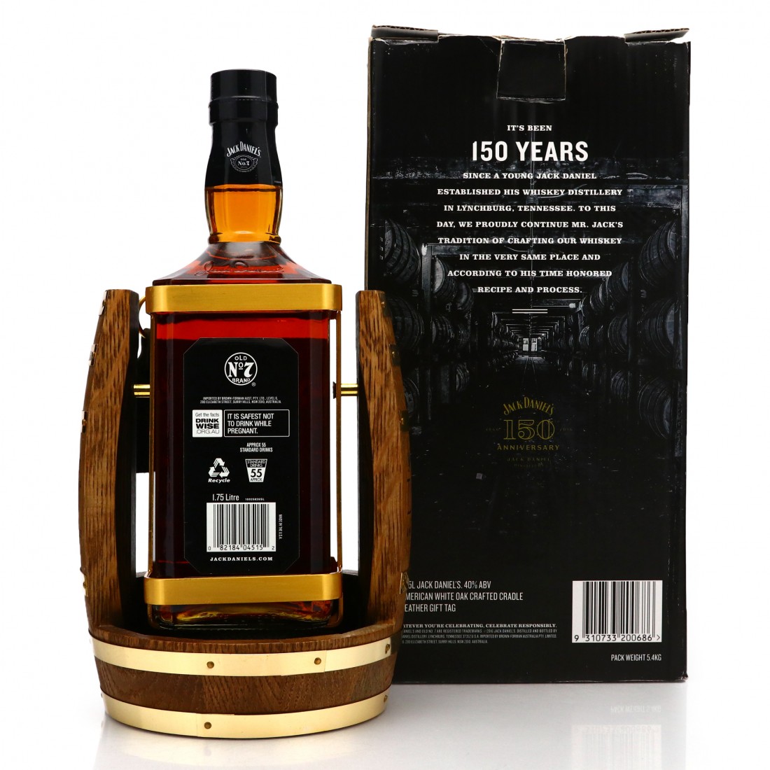 Jack Daniel's Old No.7 Brand 80 Proof 1.75 Litre / 150th Anniversary ...