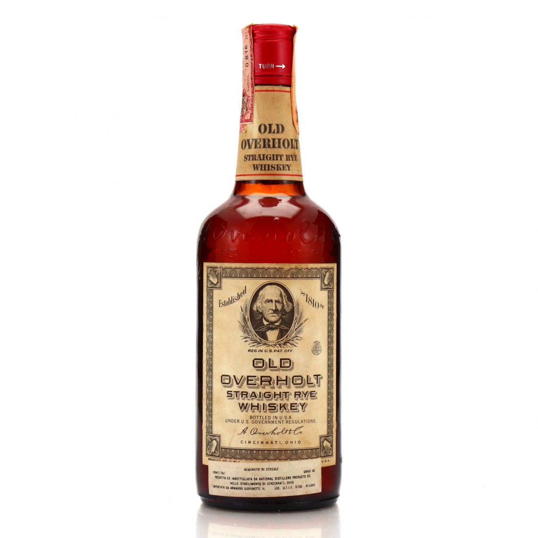Old Overholt Straight Rye Whiskey 1968 / Giovinetti Import | Whisky ...