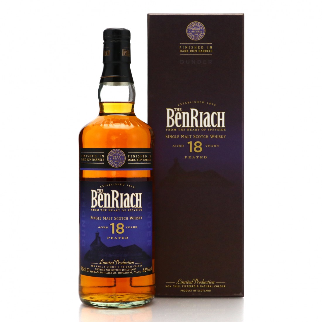 Benriach Dunder 18 Year Old Peated Dark Rum Wood Finish | Whisky Auctioneer