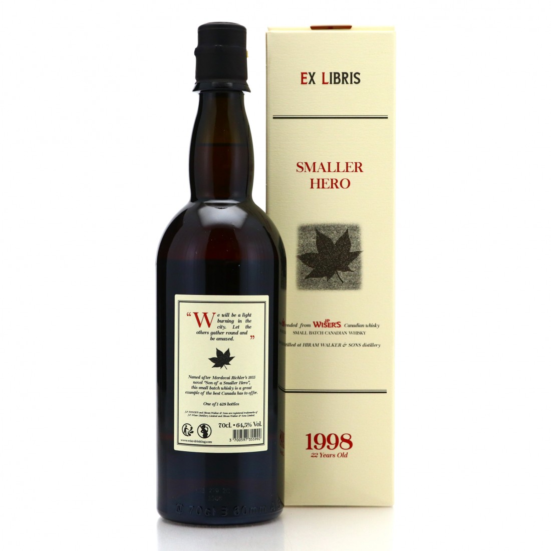 JP Wiser's 1998 Ex Libris 22 Year Old 'Smaller Hero' | Whisky Auctioneer