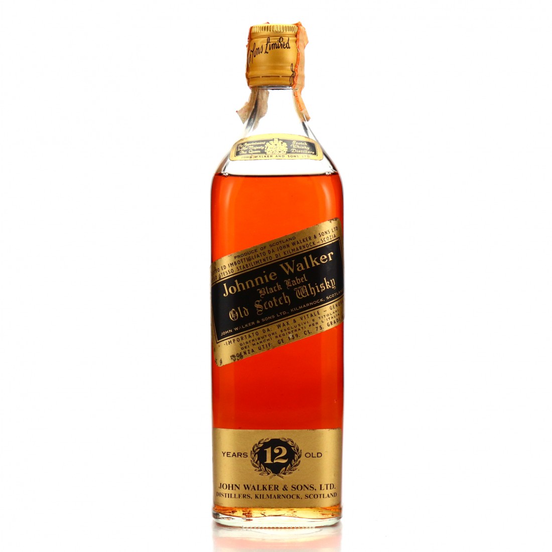 Johnnie Walker Black Label 12 Year Old 1980s / Wax & Vitale Import ...