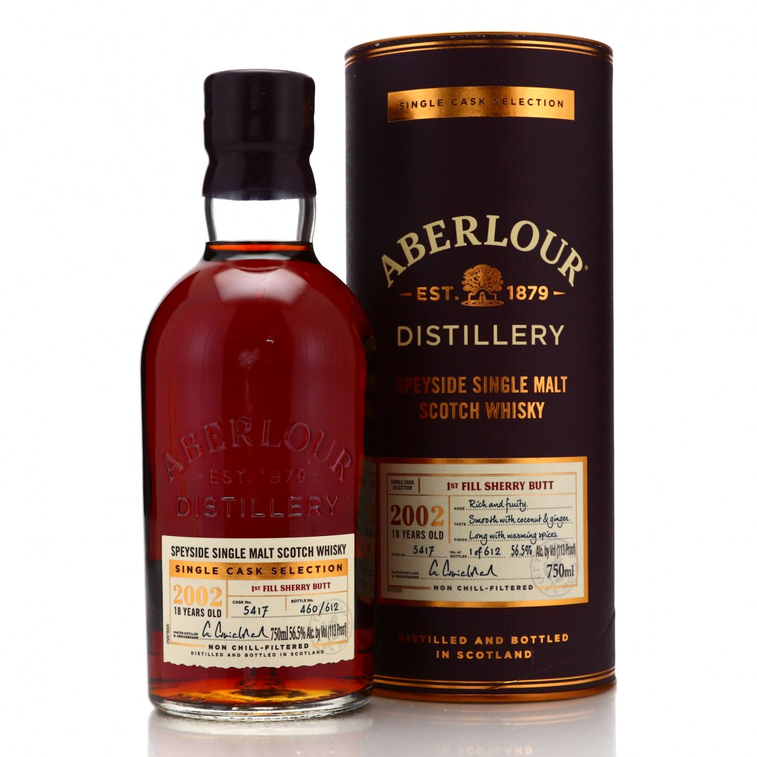 Aberlour 2002 Single Sherry Cask 18 Year Old #5417 75cl / US Import ...
