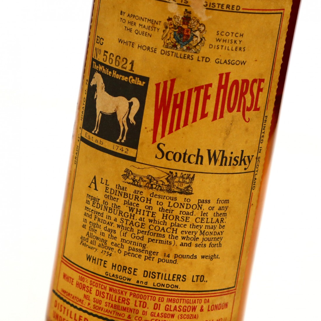 White Horse Scotch Whisky 1950s / Soffiantino Import | Whisky Auctioneer