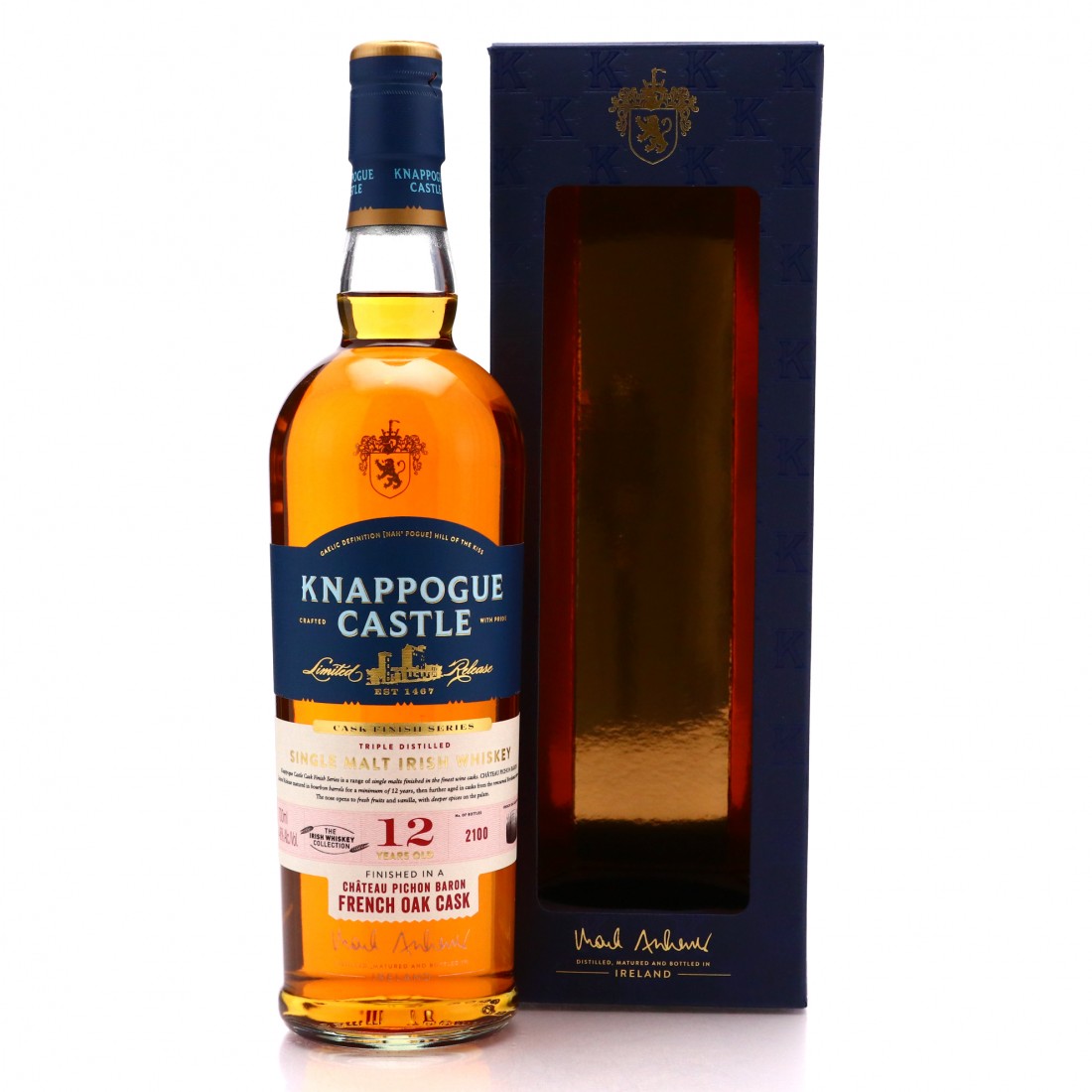 Knappogue Castle 12 Year Old Pichon Baron Cask Finish / Irish Whisky ...
